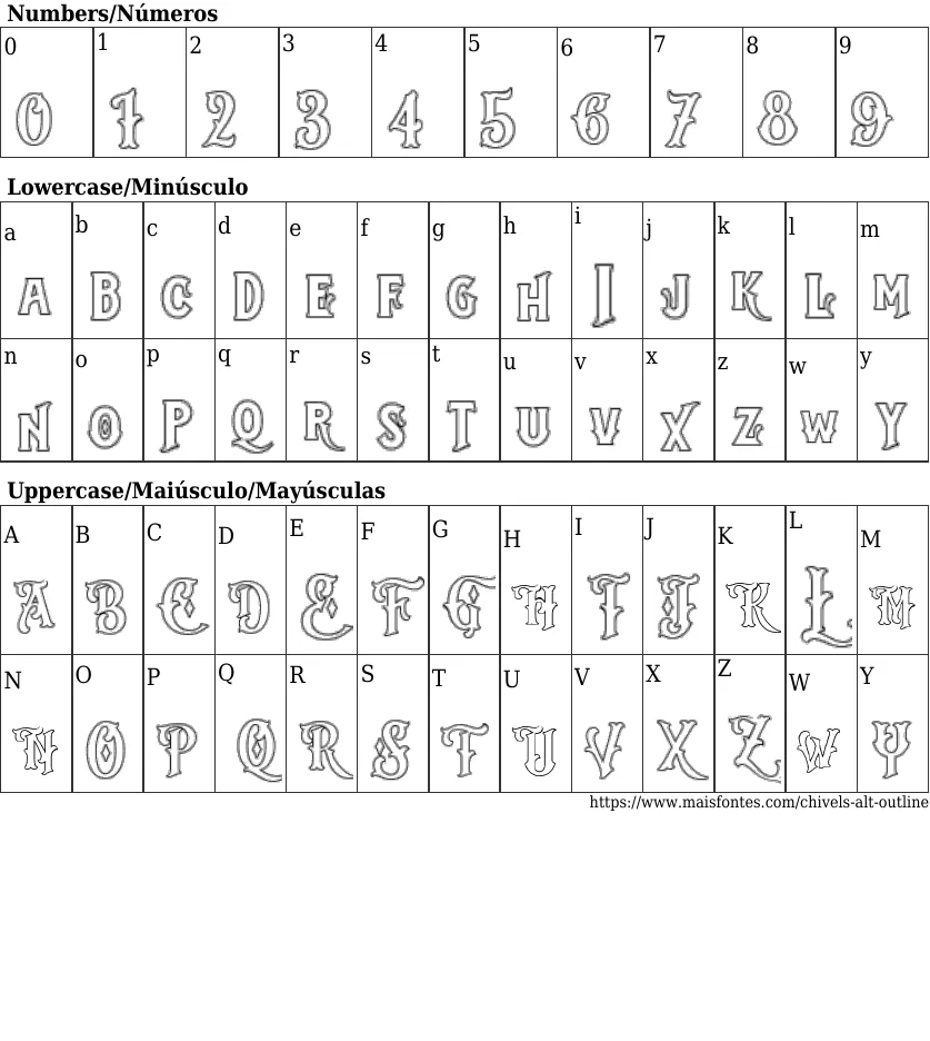 Chivels Alt Outline font download | MaisFontes.com