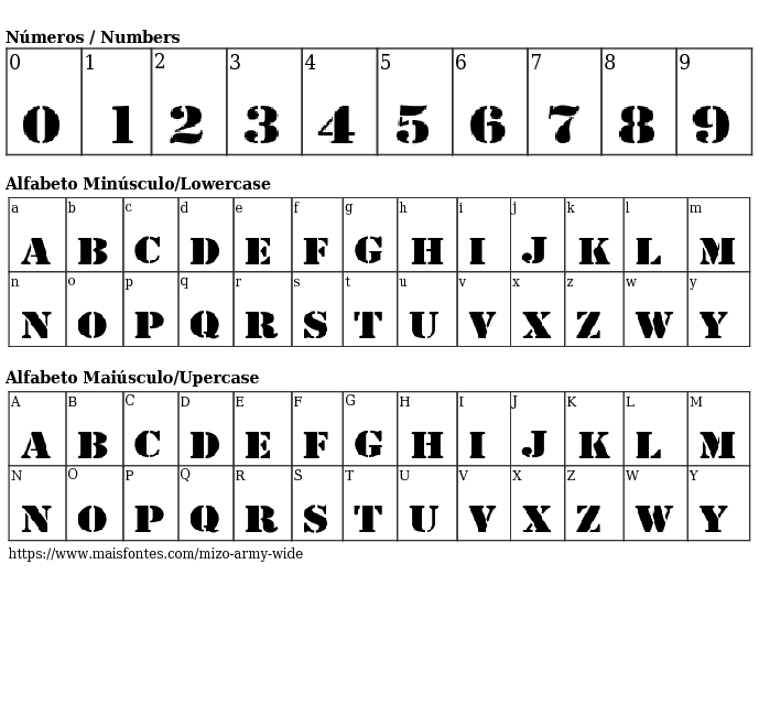 Mizo Army Wide font download | MaisFontes.com