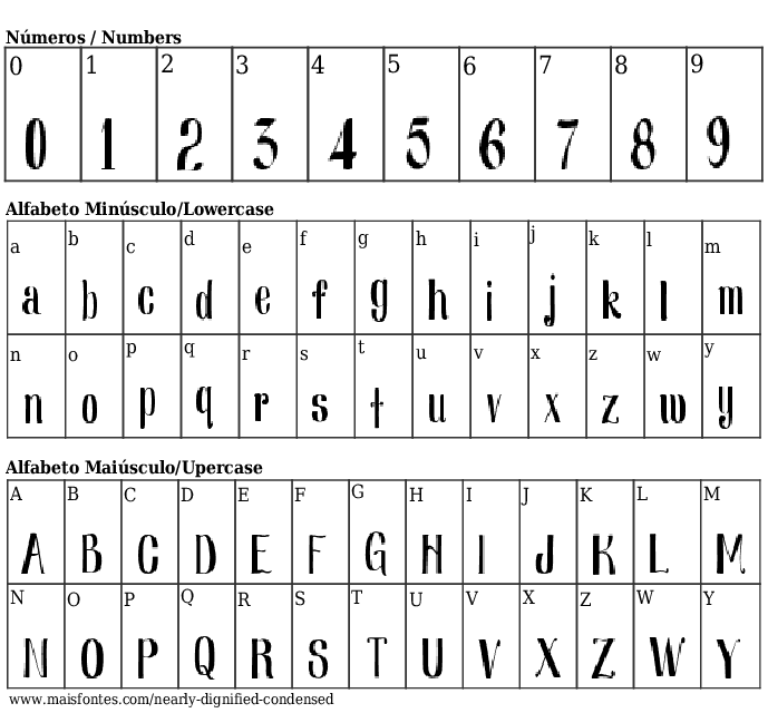 Font Nearly Dignified Condensed free | MaisFontes.com