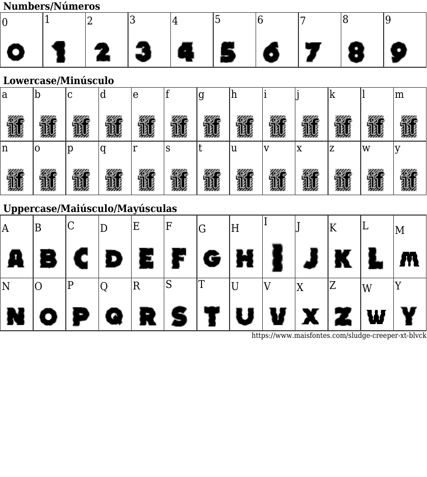 Font SLUDGE CREEPER XT BLVCK free | MaisFontes.com
